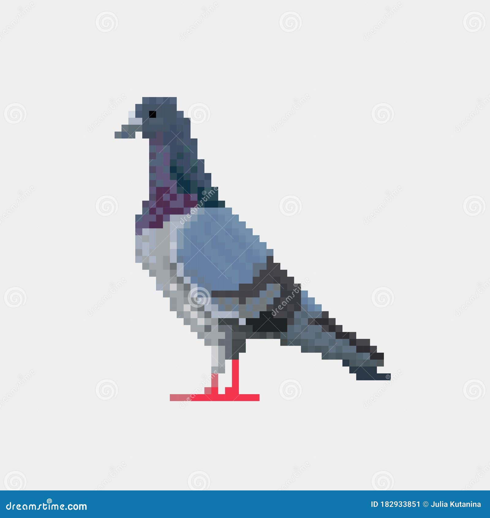 Dove Pixel Art Isolated. Pigeon 8 Bit Vector Illustration ...
