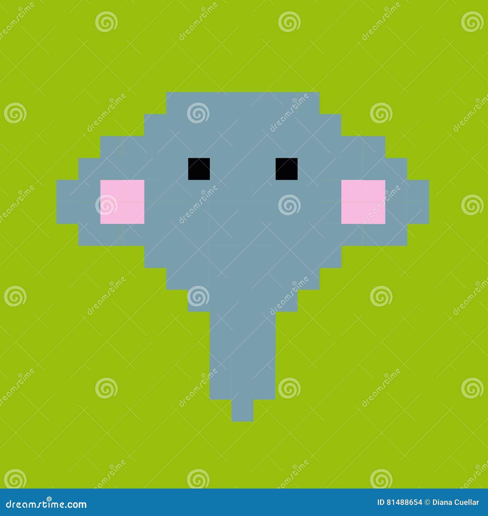 Pixel Art Elephant Vector Illustration | CartoonDealer.com #57556496