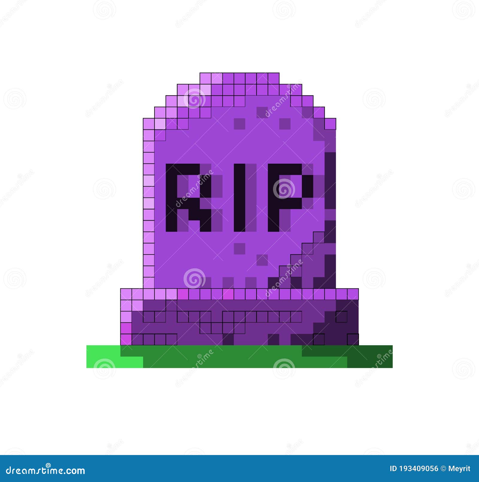 Gravestone Pixel Art. Tomb 8 Bit. Grave Halloween. RIP Cemetery Vector ...
