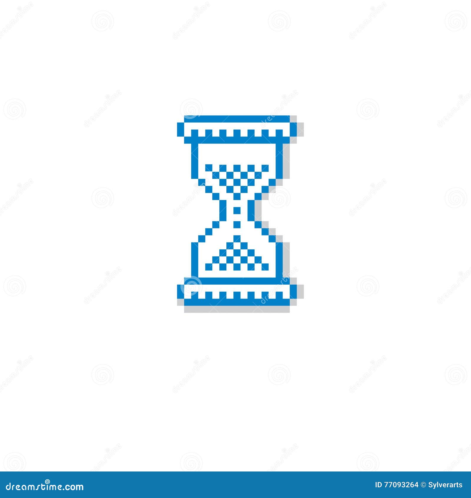 Vector Pixel Icon Isolated, 8bit Graphic Element. Simplistic Hourglass ...