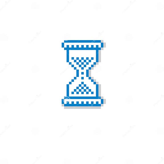 Vector Pixel Icon Isolated, 8bit Graphic Element. Simplistic Hourglass ...