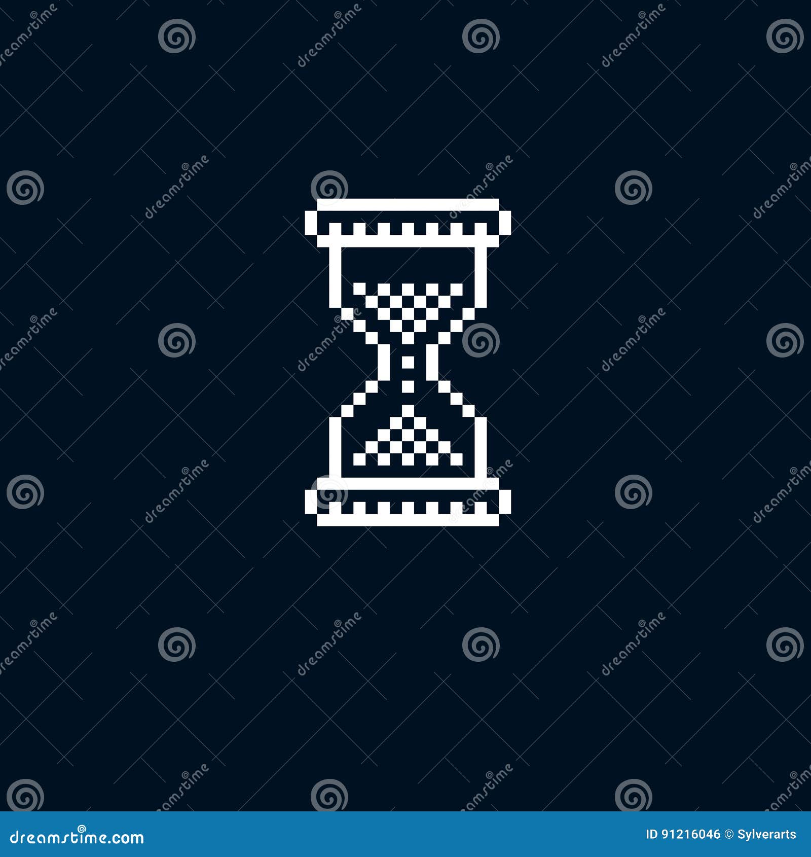 Vector Pixel Icon Isolated, 8bit Graphic Element. Simplistic Hourglass ...