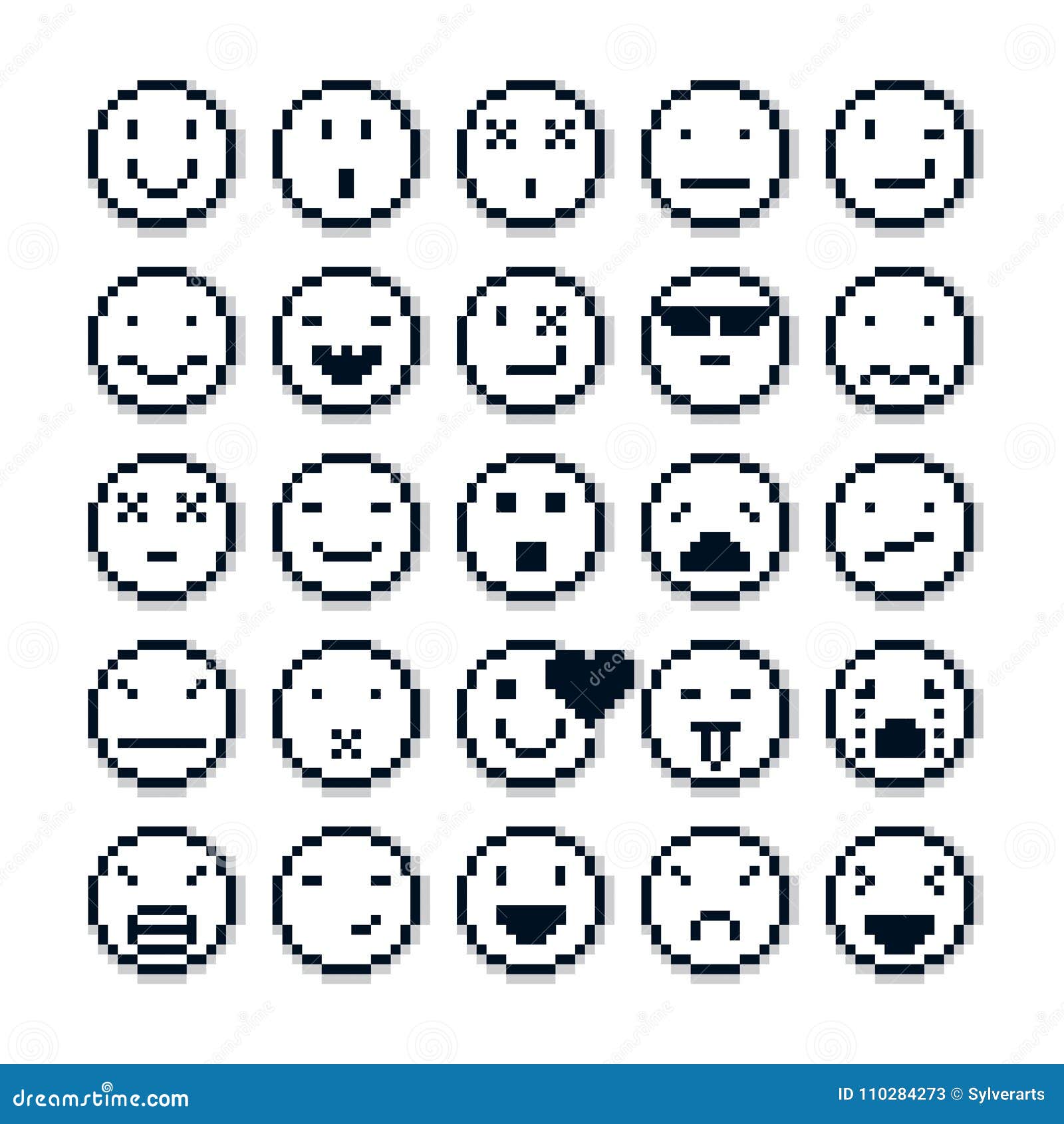 Vector Pixel Icons Isolated, Collection of 8bit Graphic Elements Stock ...