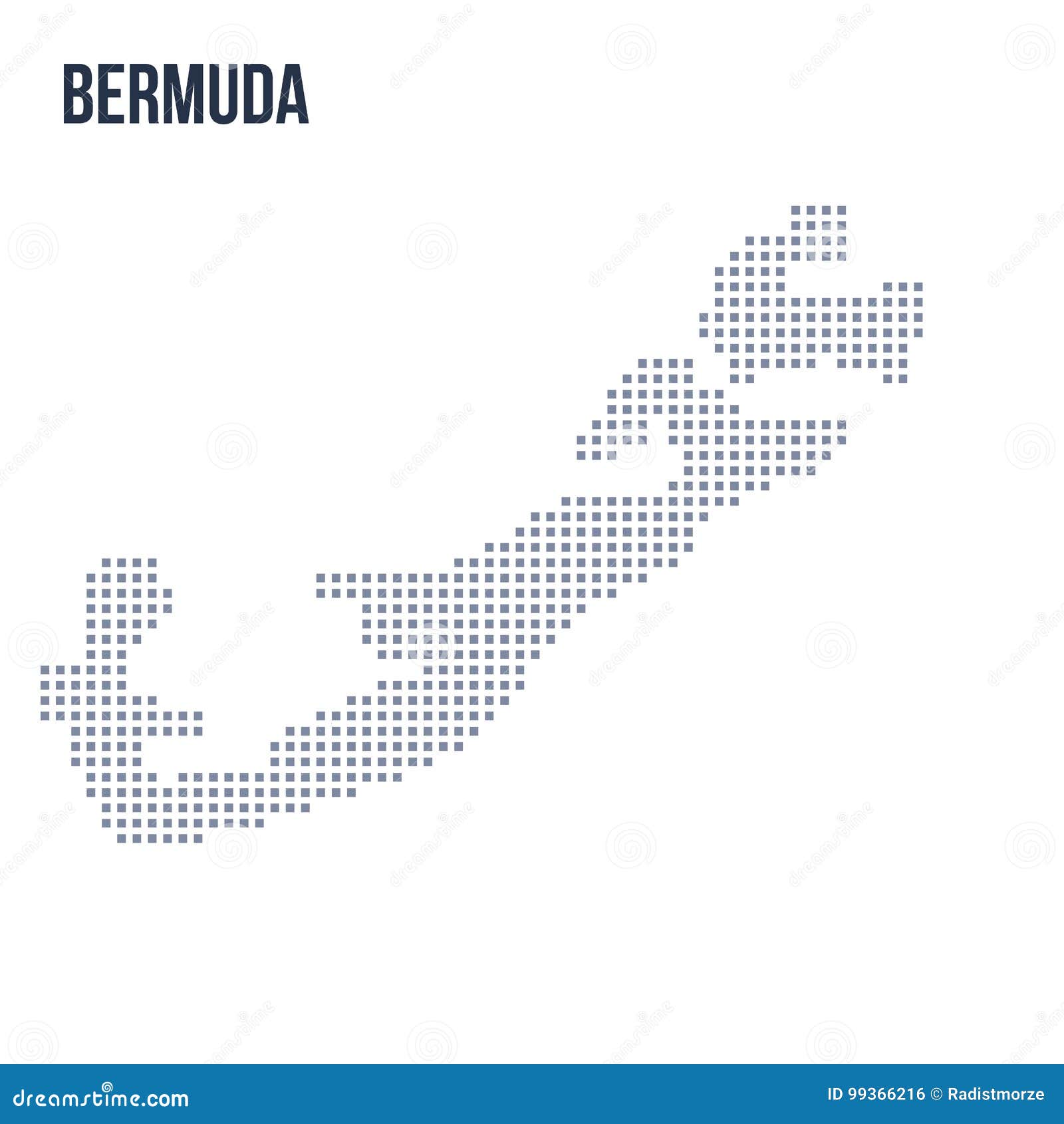 Bermuda 3D Map. Stylized Isometric Striped Digital Neon Vector Map Of ...