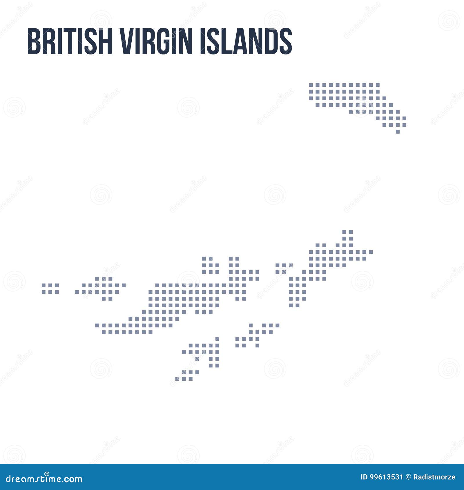 Vector Pixel Map of British Virgin Islands Isolated on White Background ...