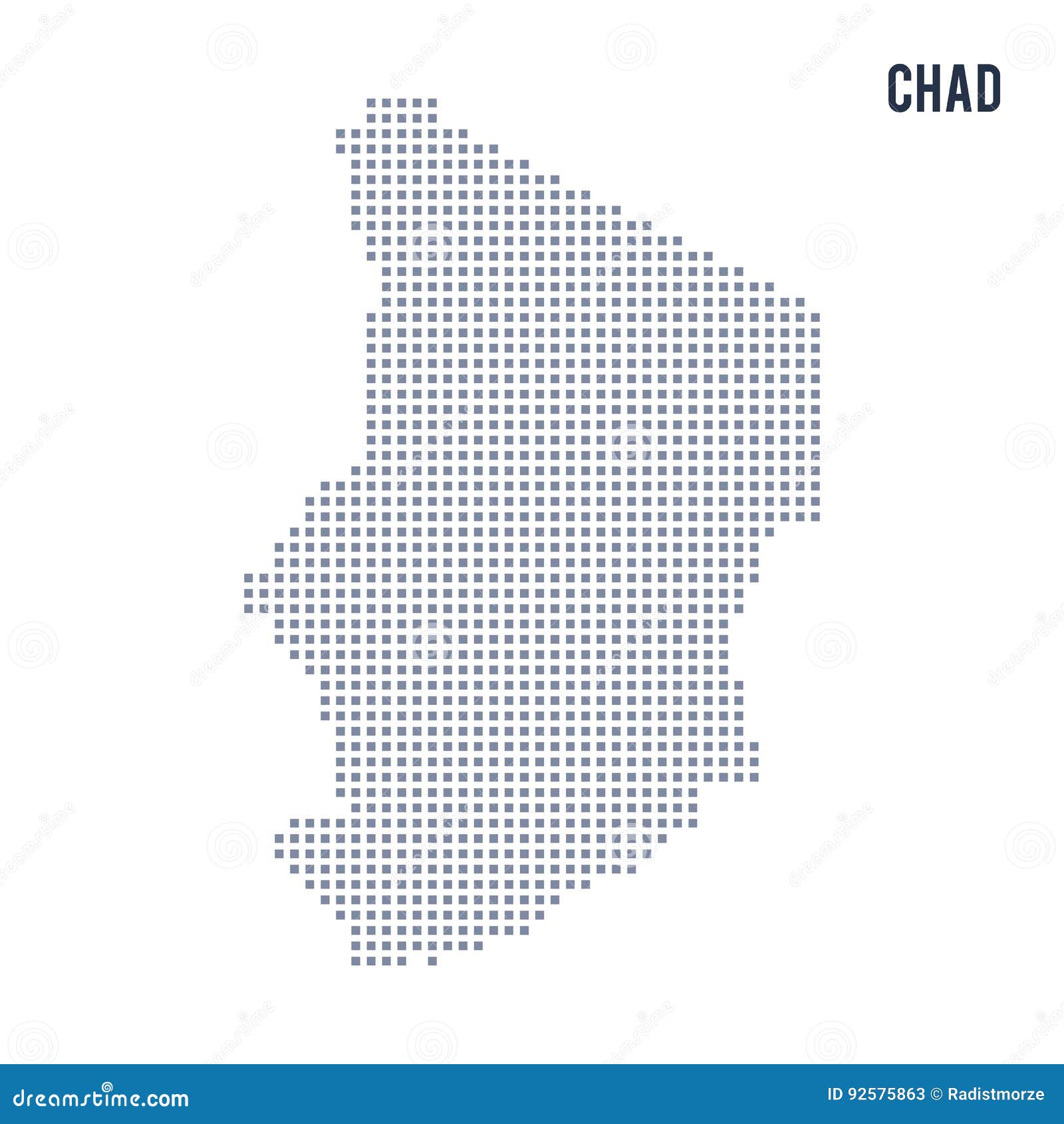 Pixel Map Of Chad. Vector Dotted Map Of Chad Isolated On White ...