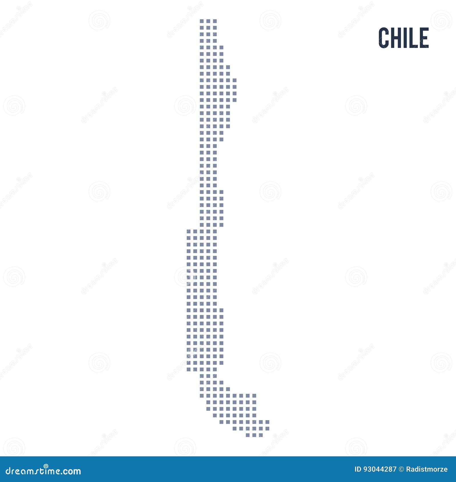 Pixel Map Of Chile. Vector Dotted Map Of Chile Isolated On White ...