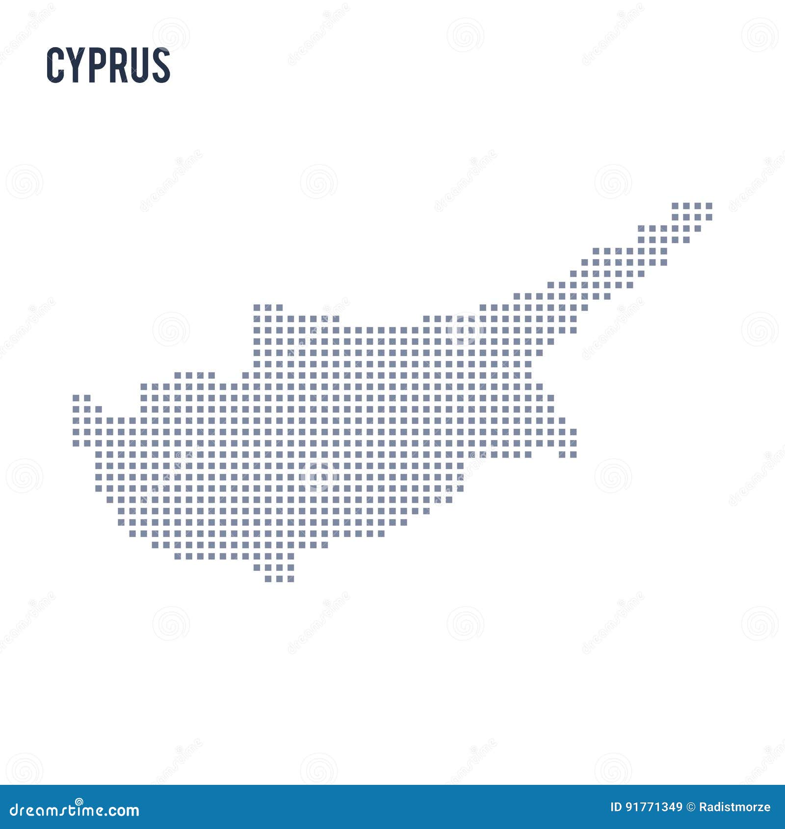 Vector Pixel Map Of Cyprus Isolated On White Background Royalty-Free ...