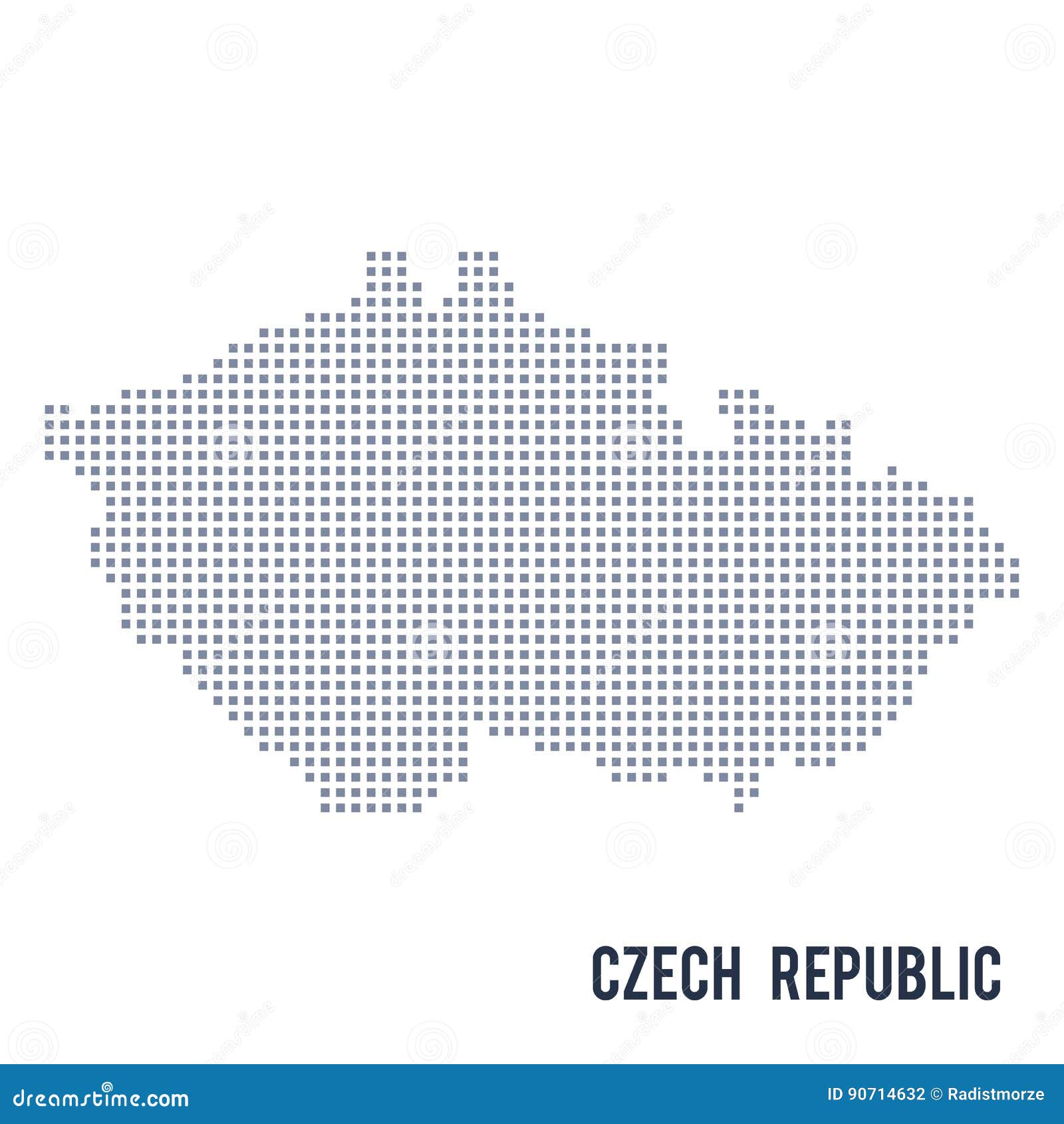 Vector Pixel Map of Czech Republic Isolated on White Background Stock ...