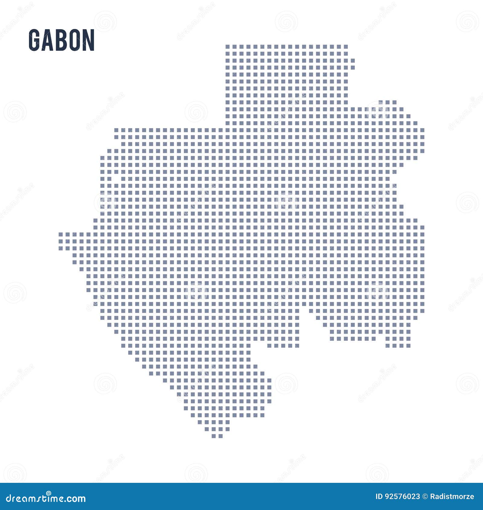 Pixel Map Of Gabon. Vector Dotted Map Of Gabon Isolated On White ...