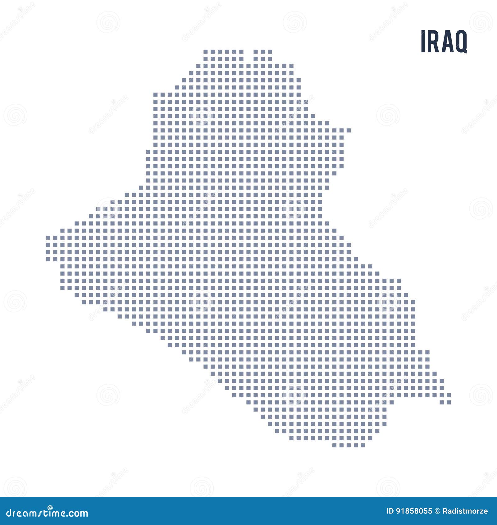 Vector Pixel Map of Iraq Isolated on White Background Stock ...