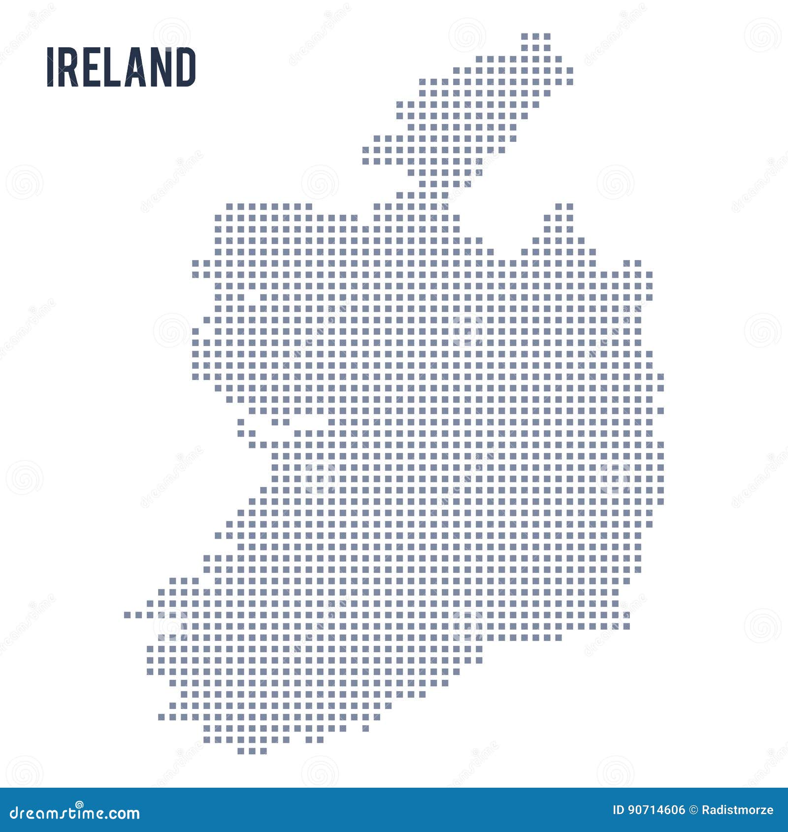 Vector Pixel Map of Ireland Isolated on White Background Stock Vector ...