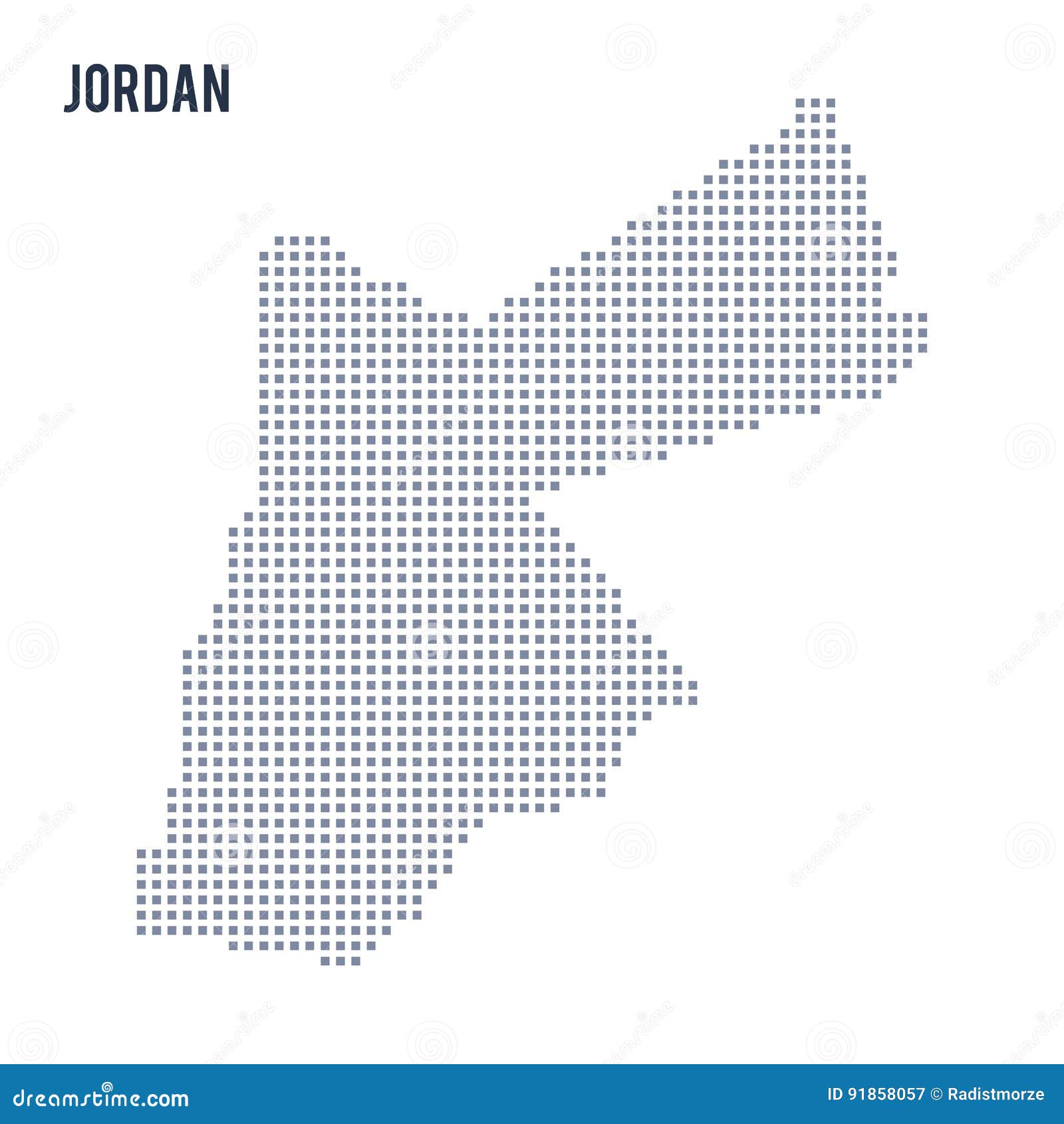 Pixel Map Of Jordan. Vector Dotted Map Of Jordan Isolated On White ...