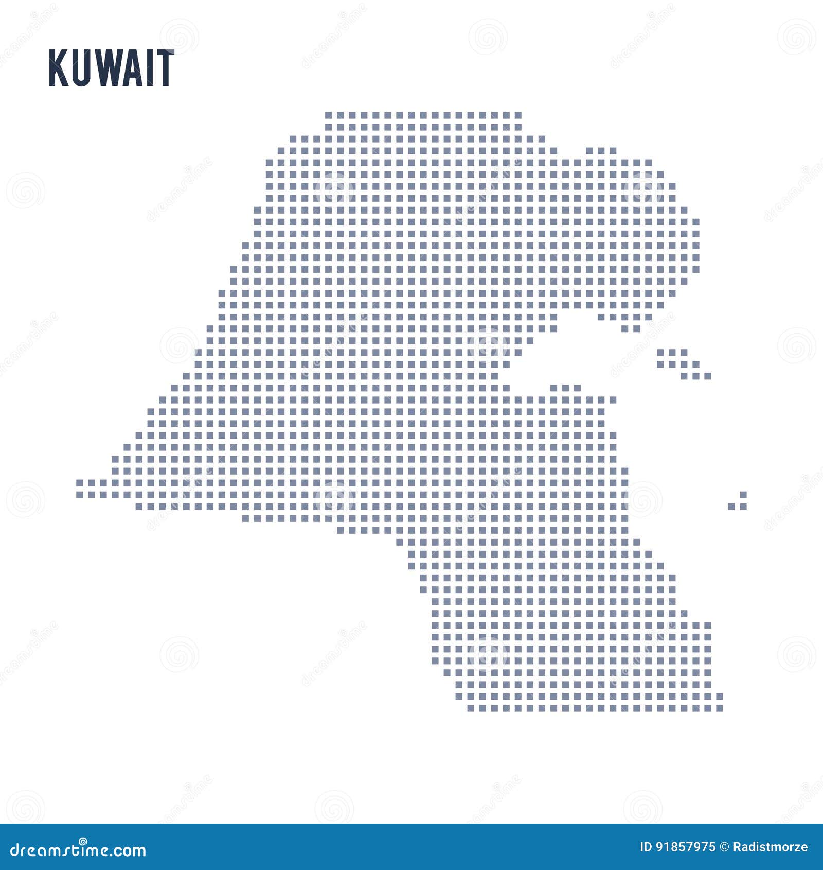 Pixel Map Of Kuwait. Vector Dotted Map Of Kuwait Isolated On White ...