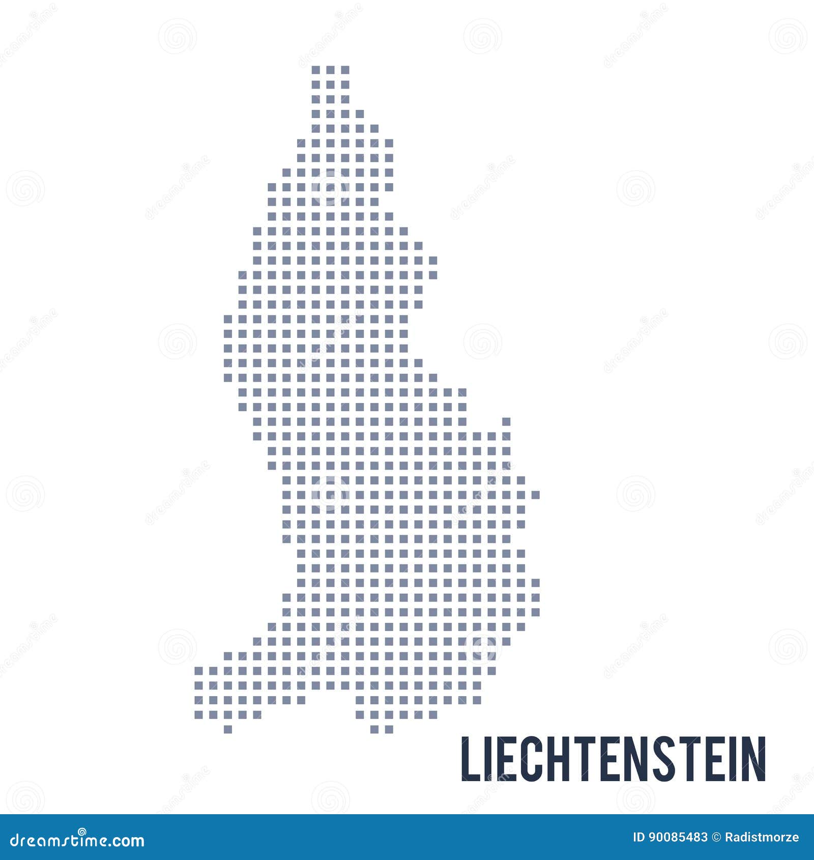 Vector Pixel Map of Liechtenstein Isolated on White Background Stock ...