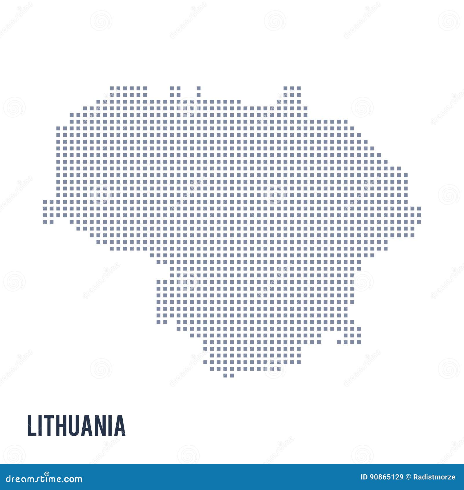 Vector Pixel Map of Lithuania Isolated on White Background Stock ...