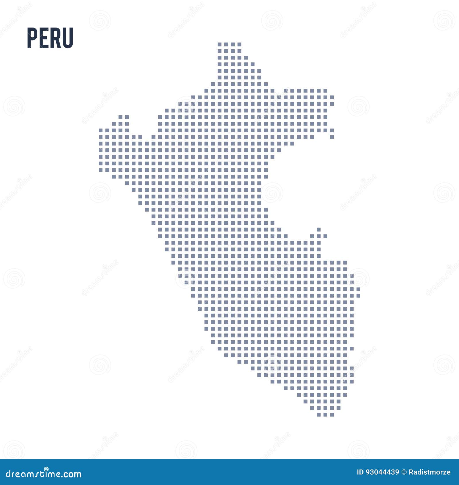 Pixel Map Of Peru. Vector Dotted Map Of Peru Isolated On White ...