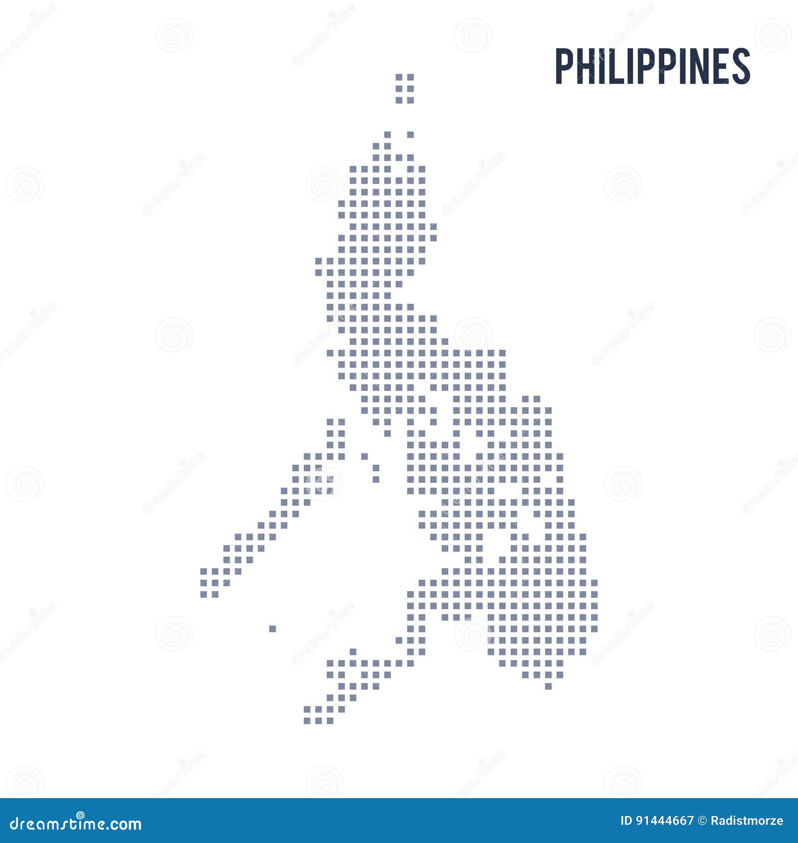 Vector Pixel Map of Philippines Isolated on White Background Stock ...