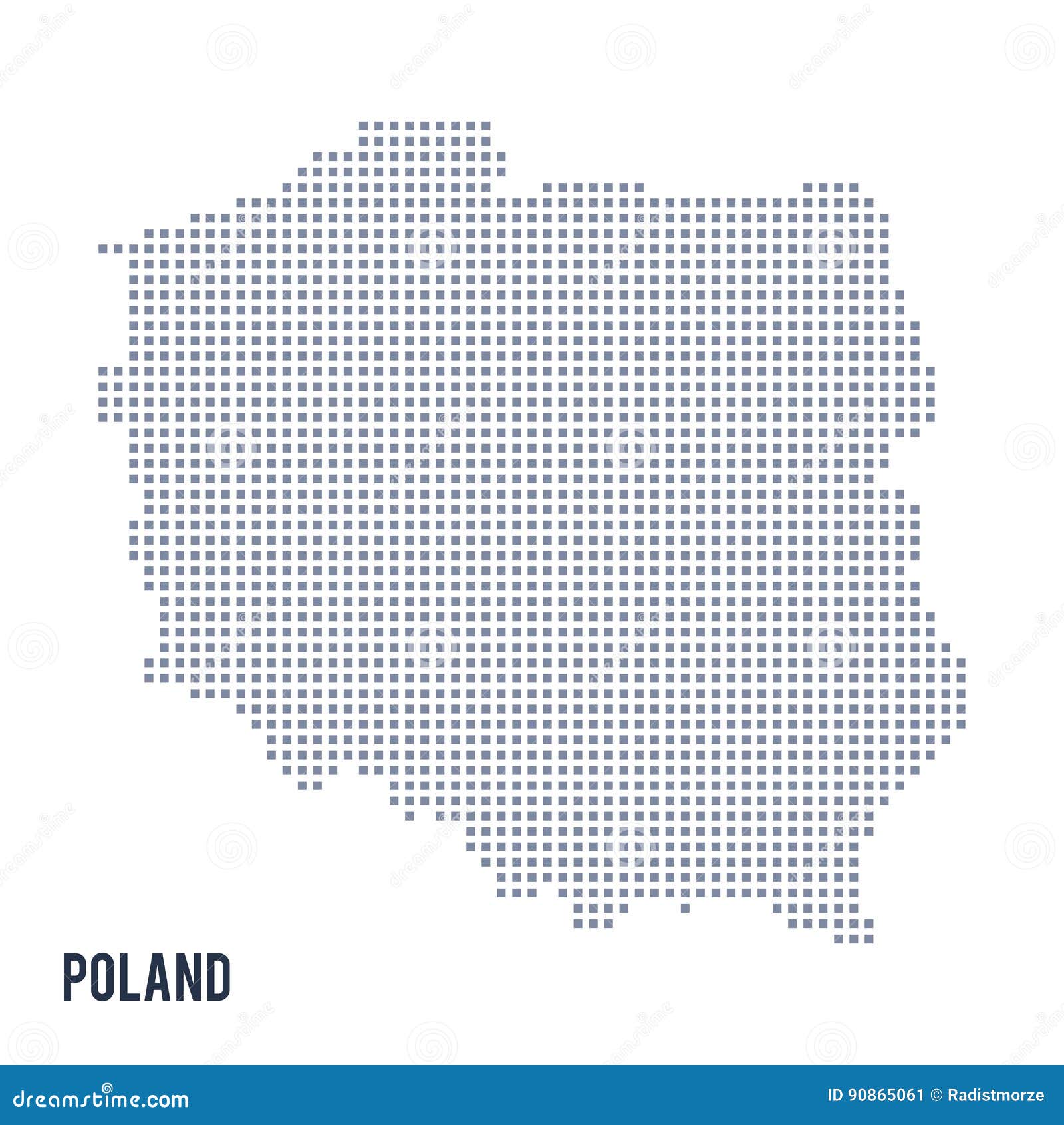 Vector Pixel Map of Poland Isolated on White Background Stock ...