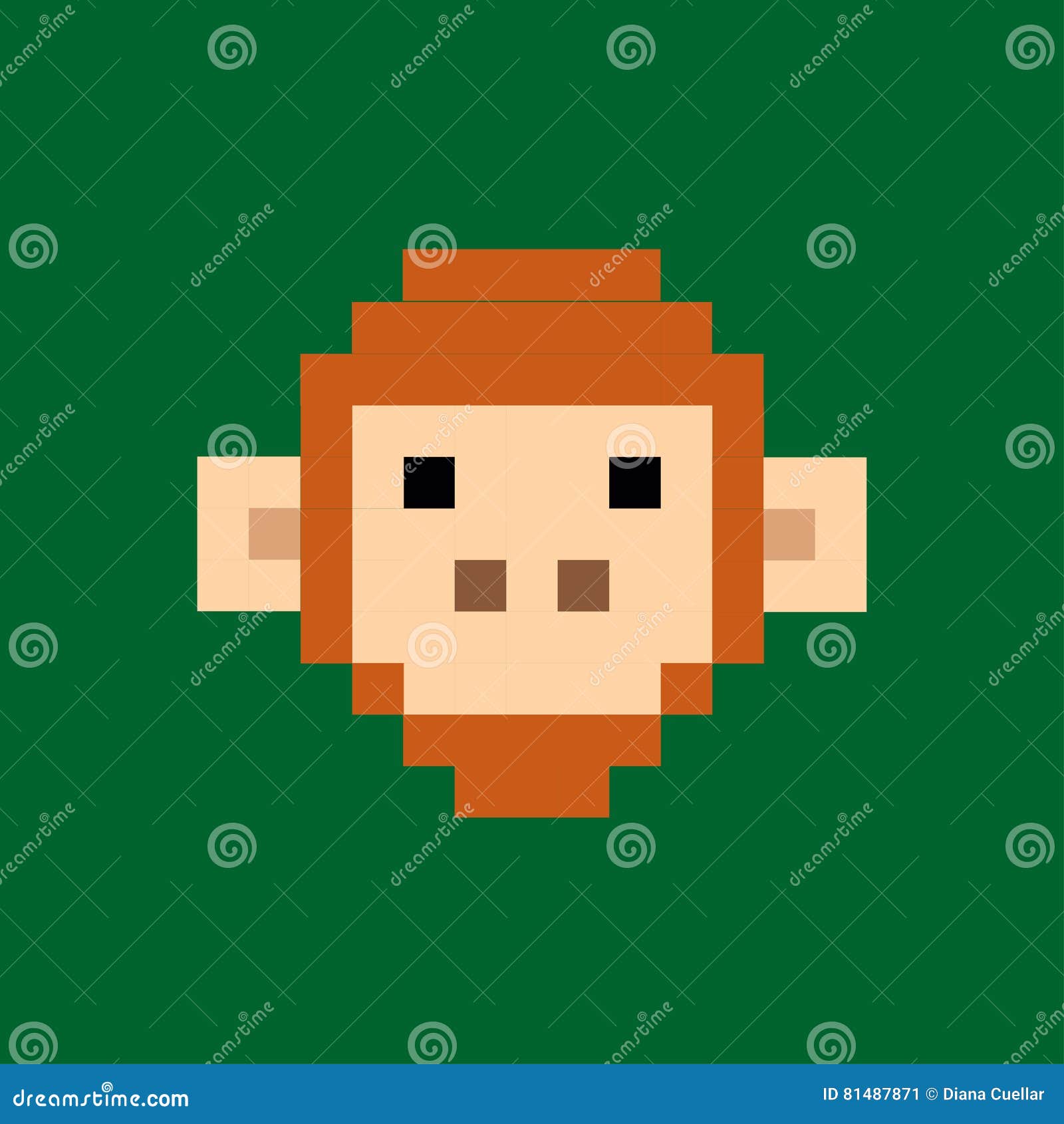 Pixel Art Monkey Vector Illustration | CartoonDealer.com #111728708