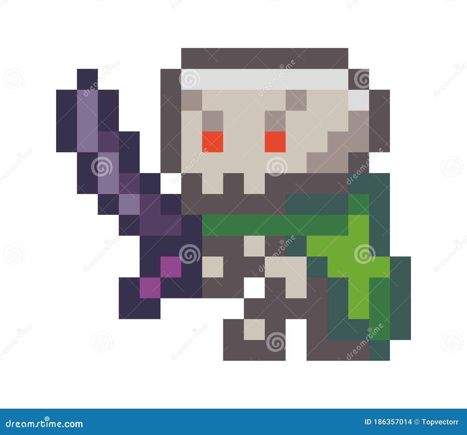 Vector Pixel Monster. Illustration of Pixel Character with a Sword ... Vector Pixel Monster. Illustration of Pixel Character with a Sword ...