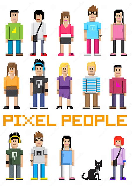Vector Pixel People! stock vector. Illustration of design - 20292832