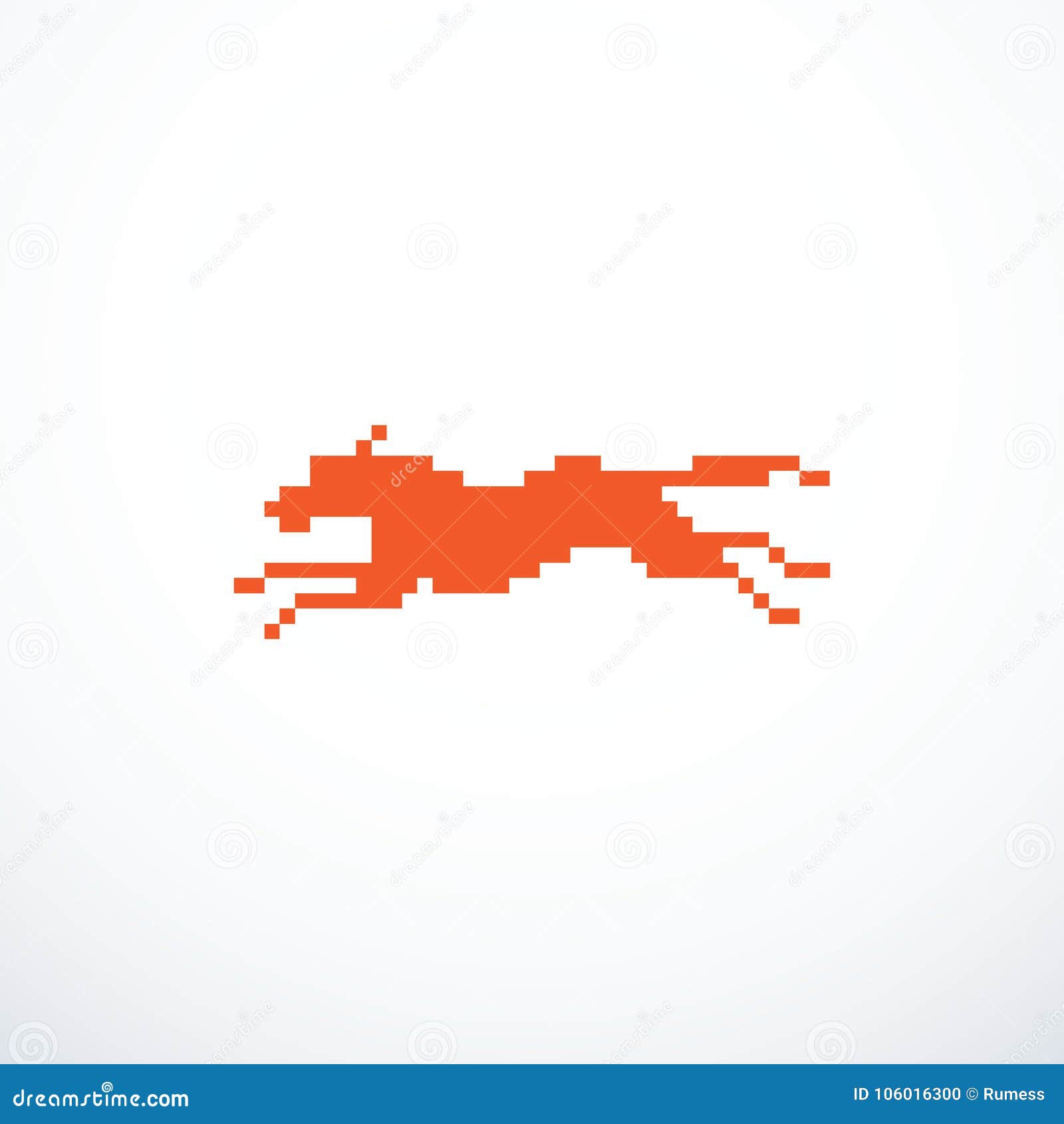 Vector pixel running dog stock vector. Illustration of game - 106016300