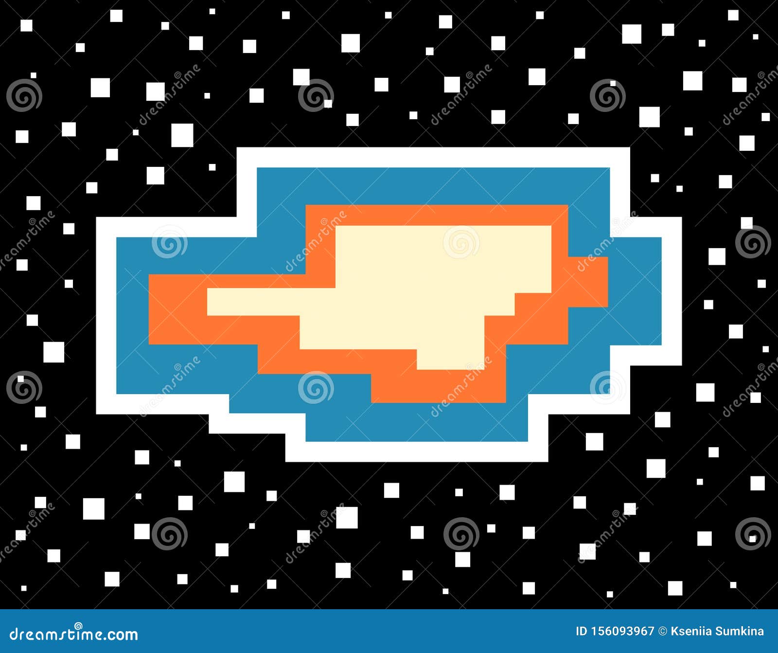 Vector Pixel Speech Bubble. Message Box with Space for Text Stock ...