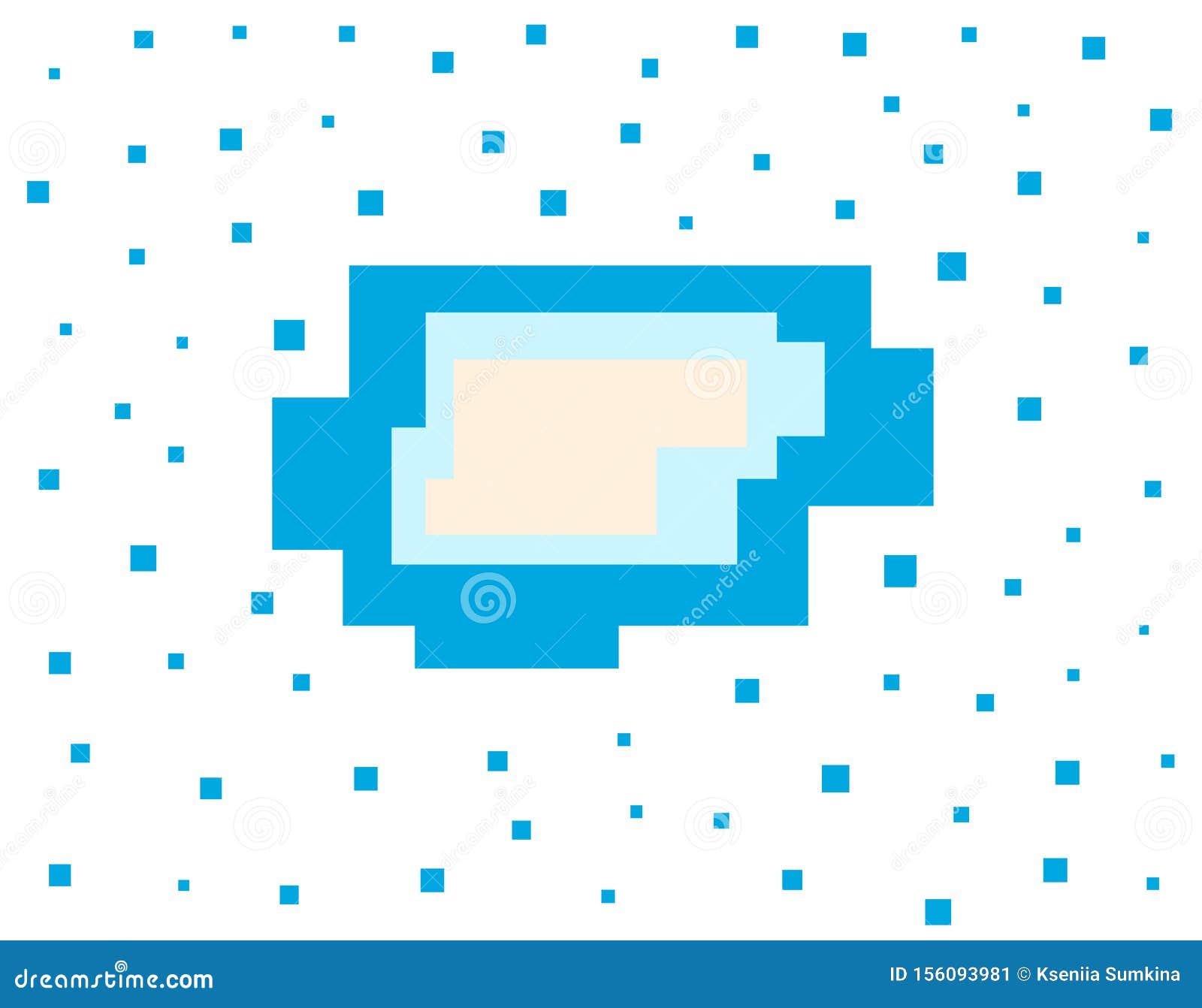 Vector Pixel Speech Bubble. Message Box with Space for Text Stock ...