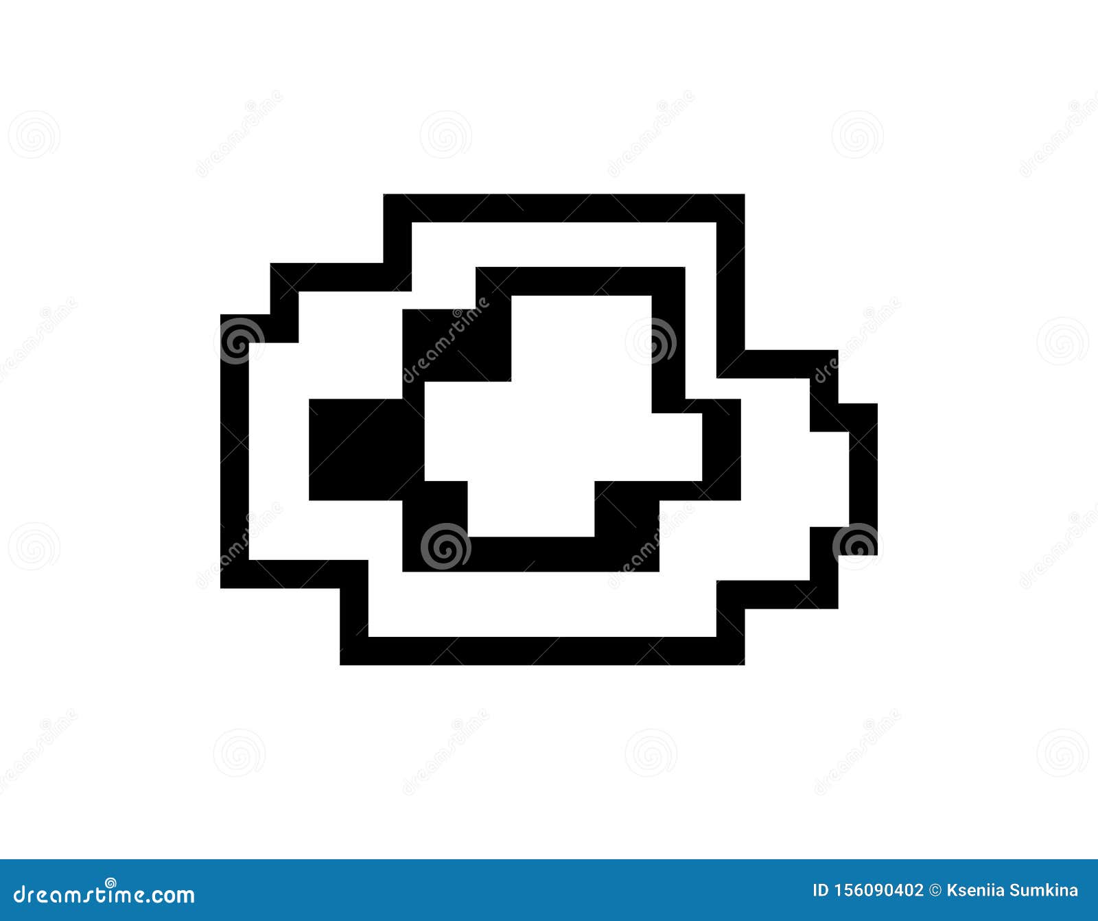 Vector Pixel Speech Bubble. Message Box with Space for Text Stock ...