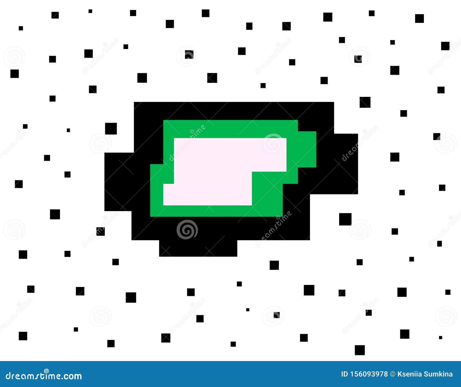 Vector Pixel Speech Bubble. Message Box with Space for Text Stock ...