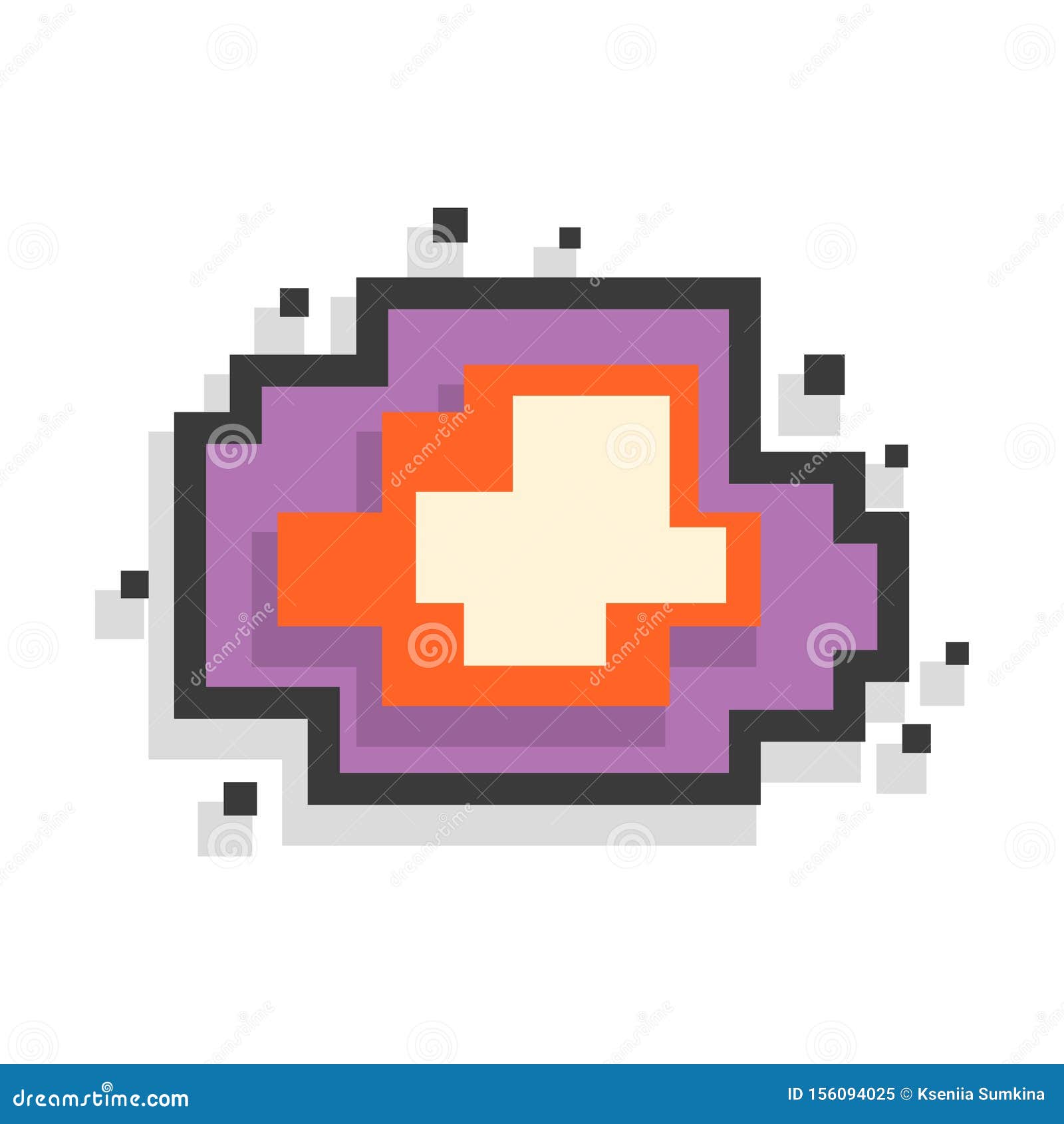 Vector Pixel Speech Bubble. Message Box with Space for Text Stock ...