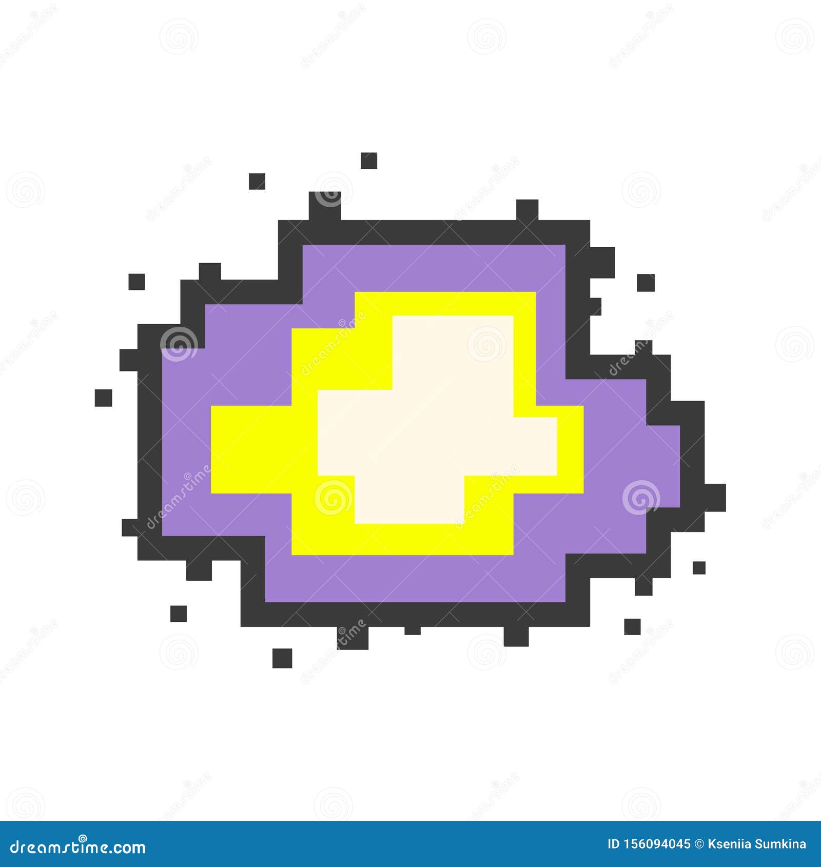 Vector Pixel Speech Bubble. Message Box with Space for Text Stock ...