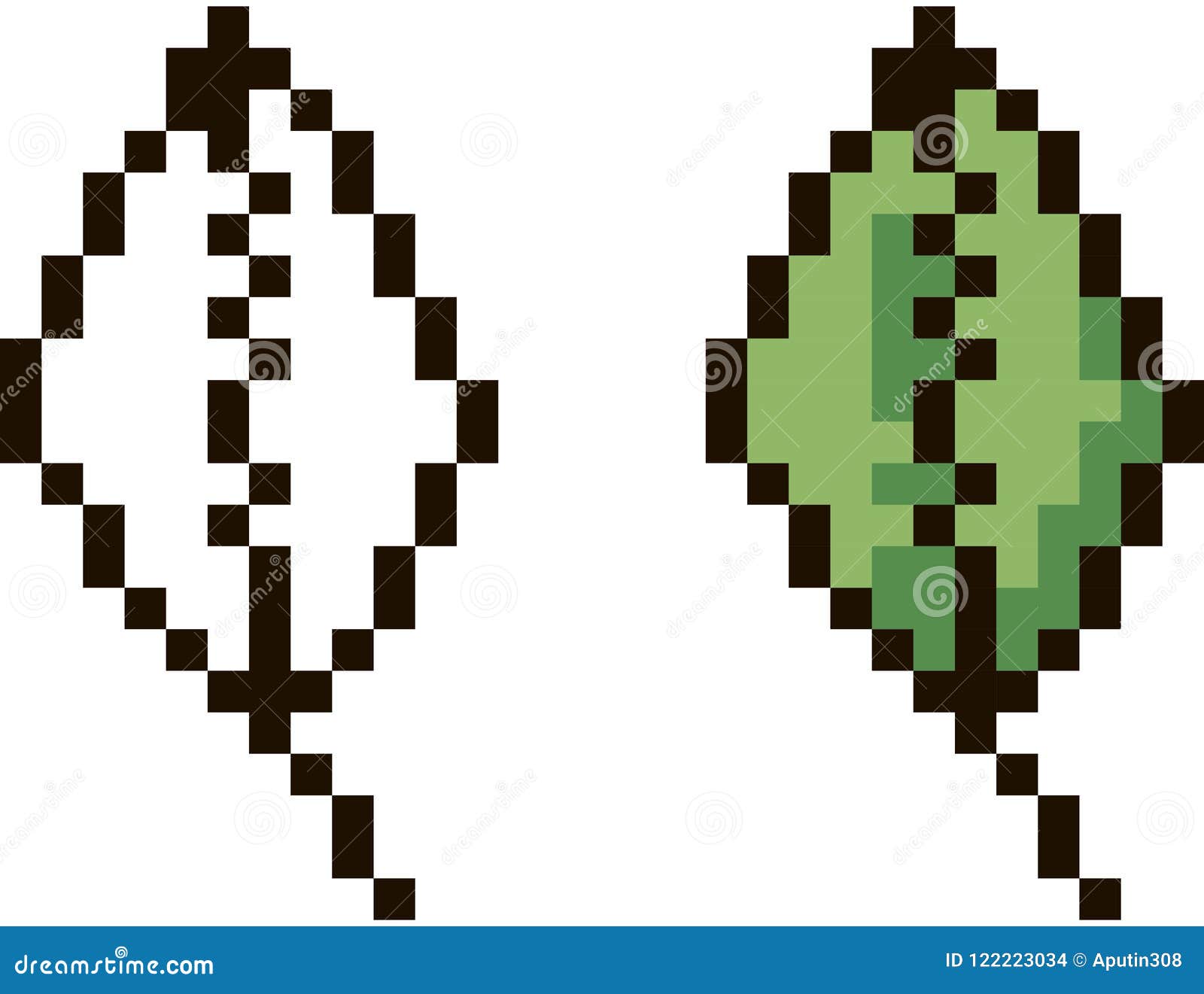 Vector Pixelated Picture Leaf Green Isolated Stock Vector ...