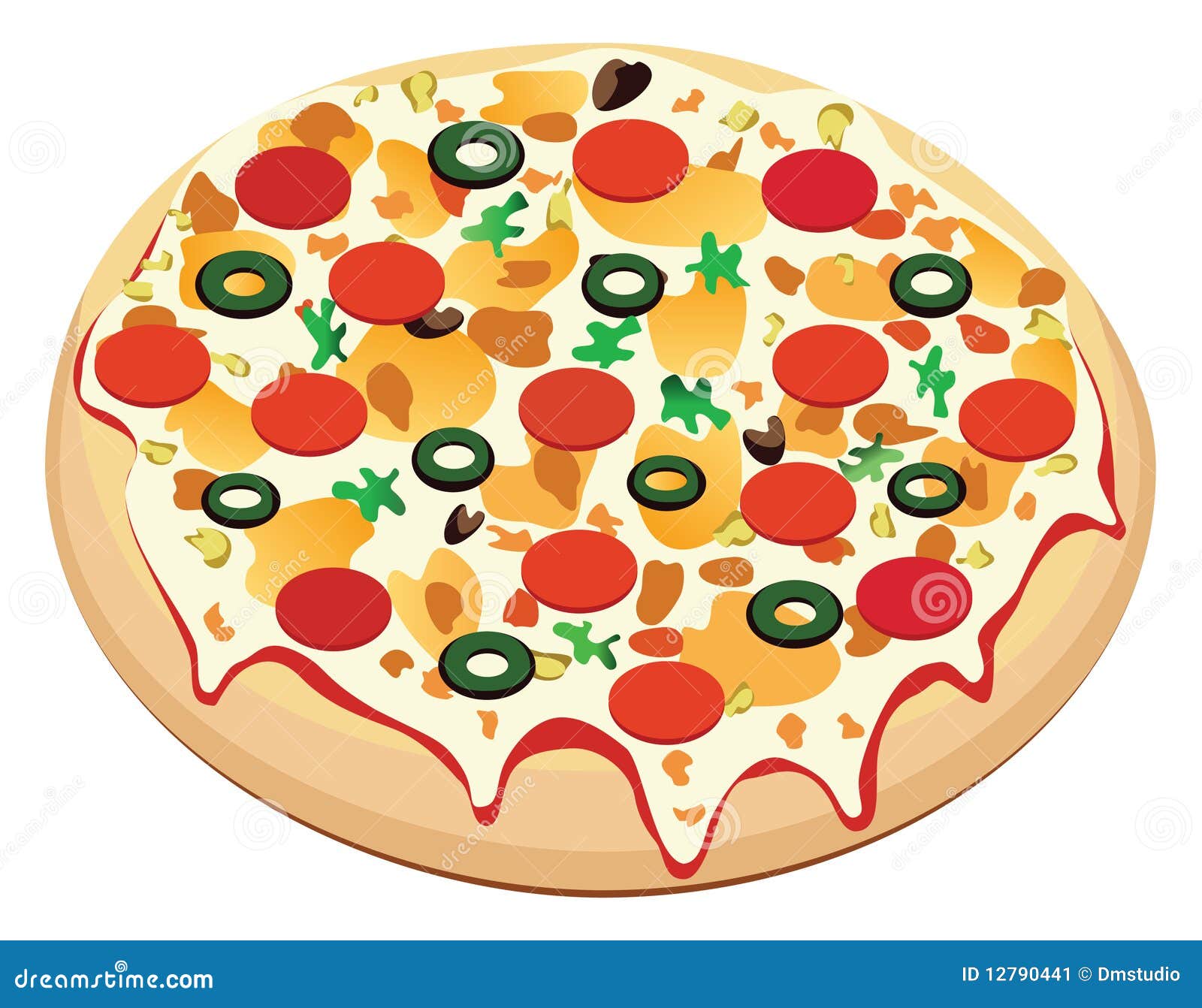 Vector pizza stock vector. Illustration of pizza, italian - 12790441