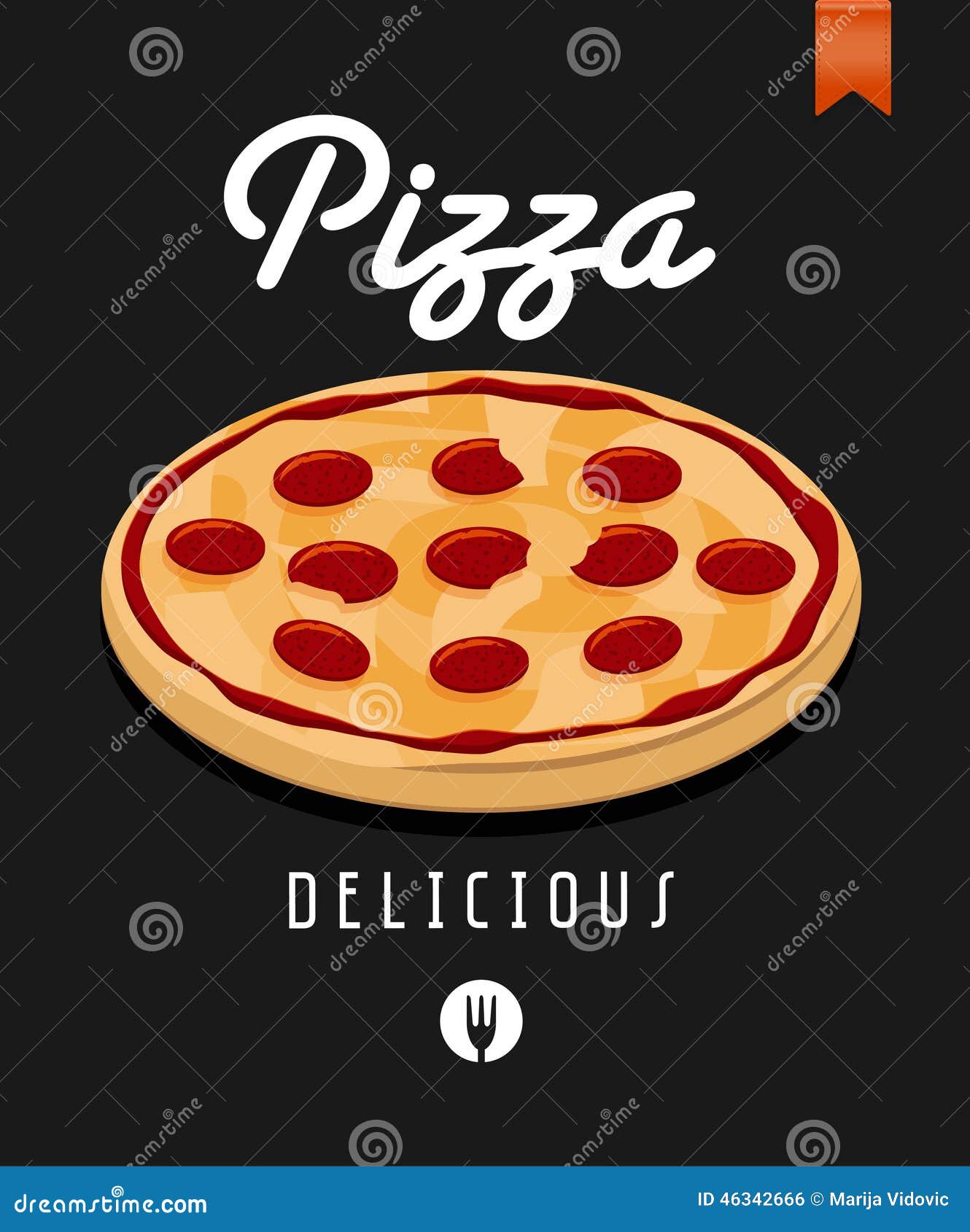 Vector pizza poster stock vector. Illustration of restaurant - 46342666