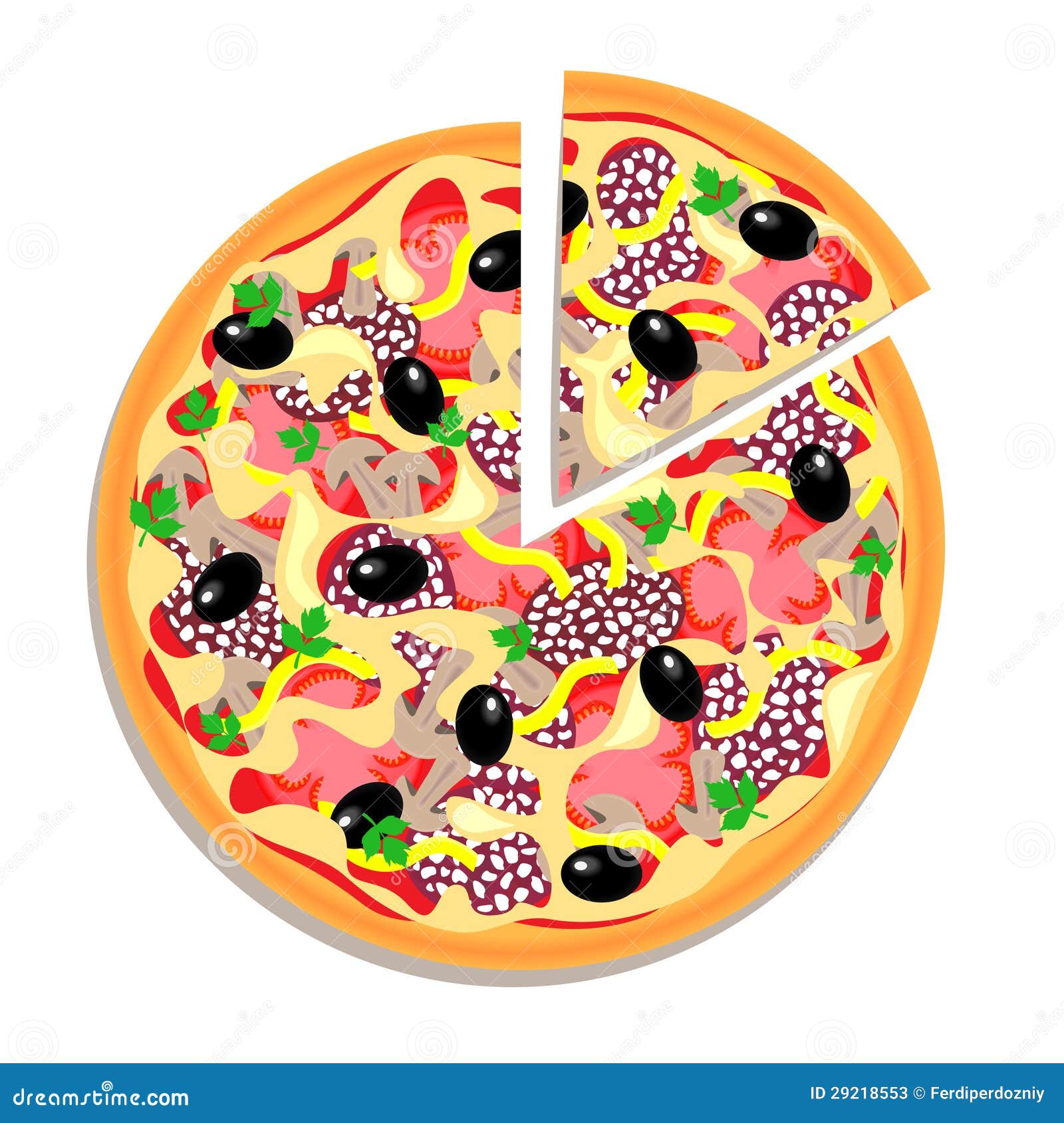 Vector Pizza Slice Drawing. Hand Drawn Pizza Illustration. Great For ...
