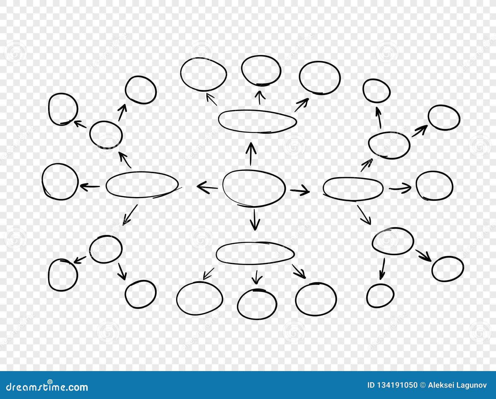 Vector Plan Sketch, Outline Drawing, Hand Drawn Mind Map On Transparent ...