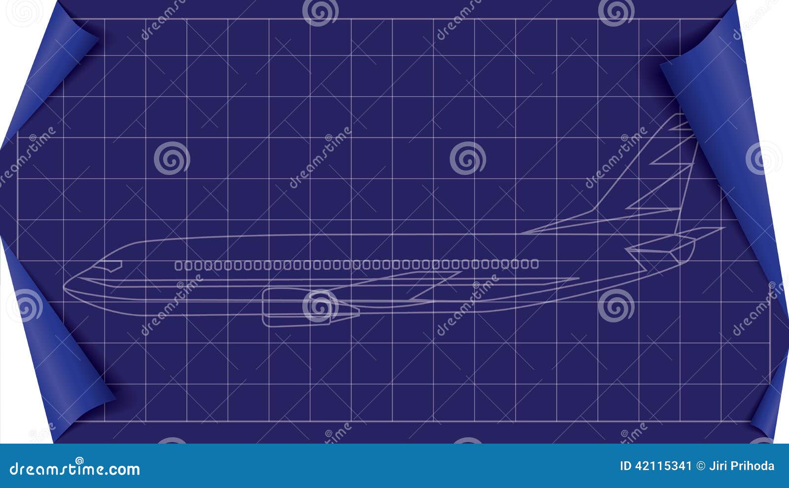 Vector plane blueprint stock vector. Illustration of print - 42115341