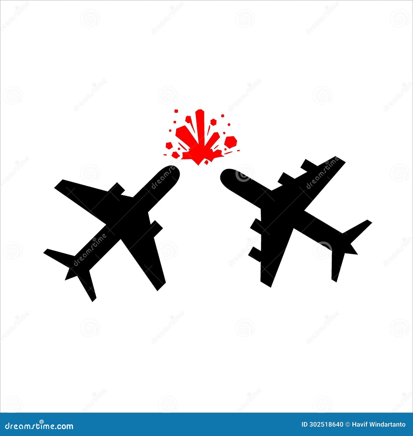 Vector Plane Crash Accident Silhouette Illustration Icon Stock ...