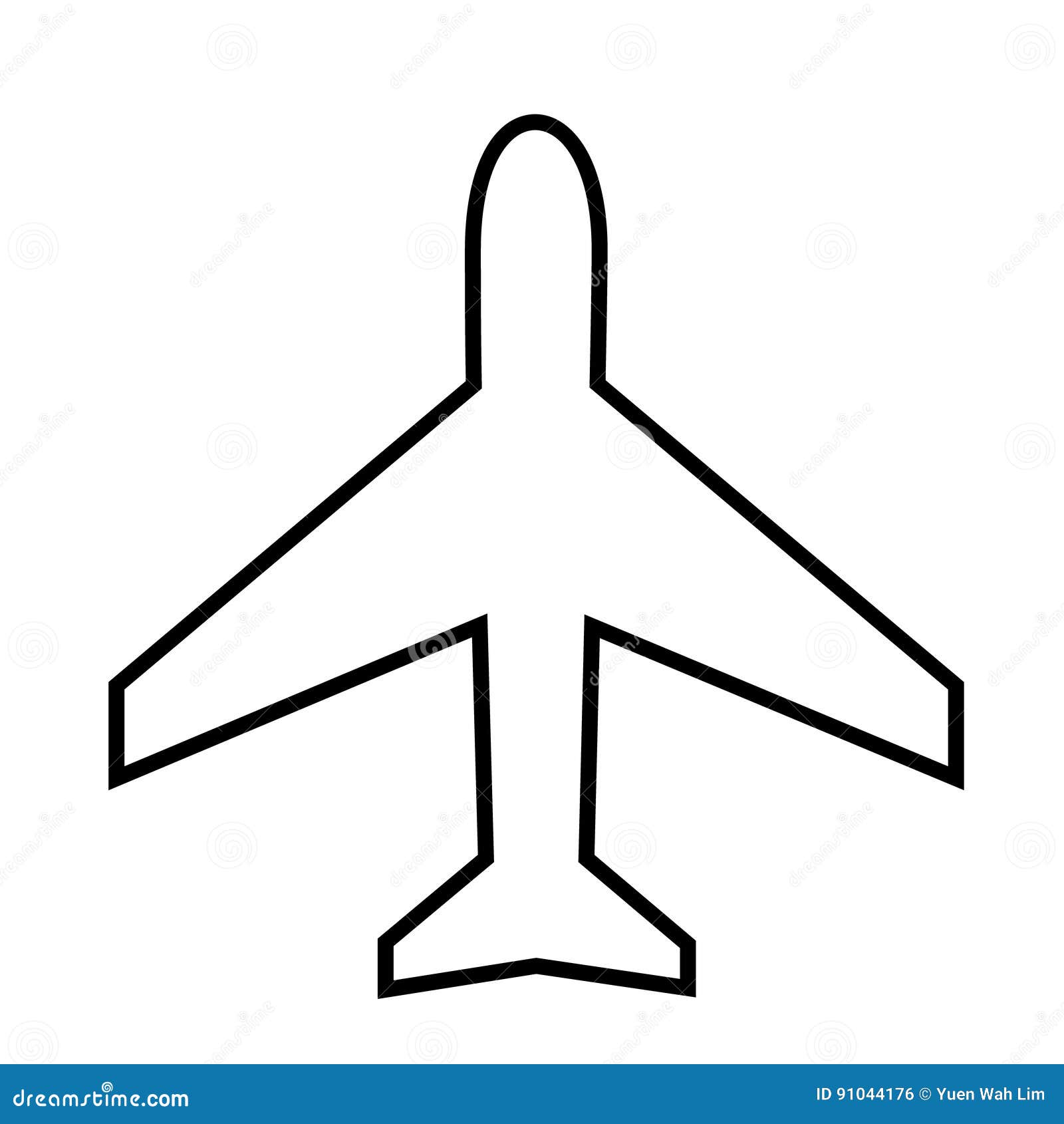 Vector of Plane Icon Line Black and White. EPS8 . Stock Vector ...