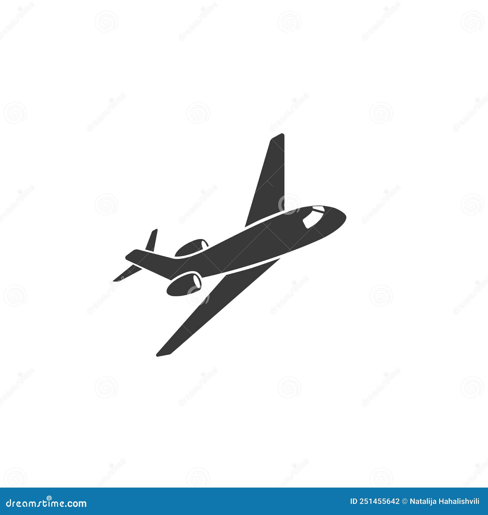 Vector Plane Icon in Modern Flat Style Sign Stock Vector - Illustration ...
