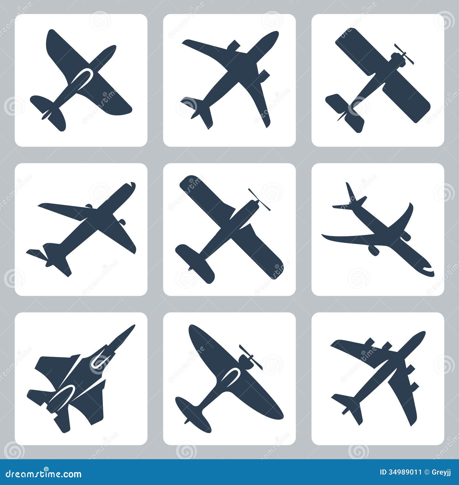 Vector plane icons set stock vector. Illustration of business - 34989011