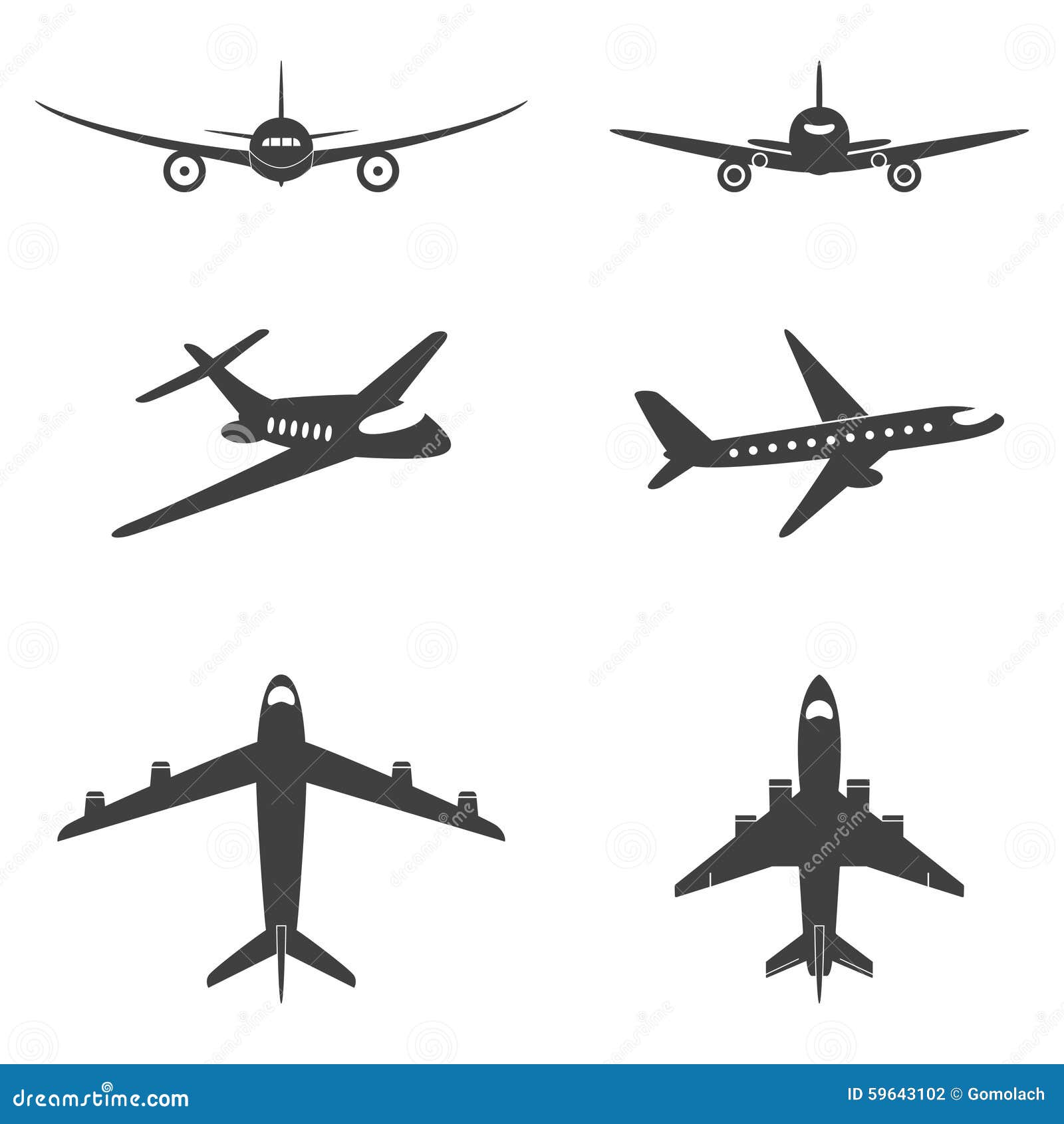 Vector plane icons set stock vector. Illustration of deliver - 59643102