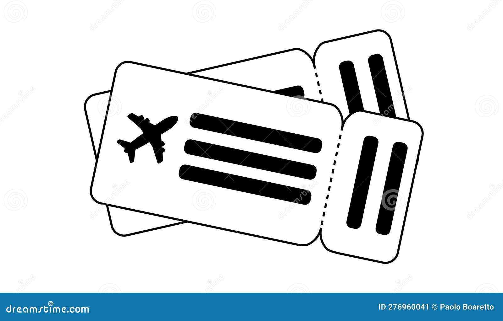 Vector Plane Ticket. Simple Flat Line Art Style Stock Illustration ...