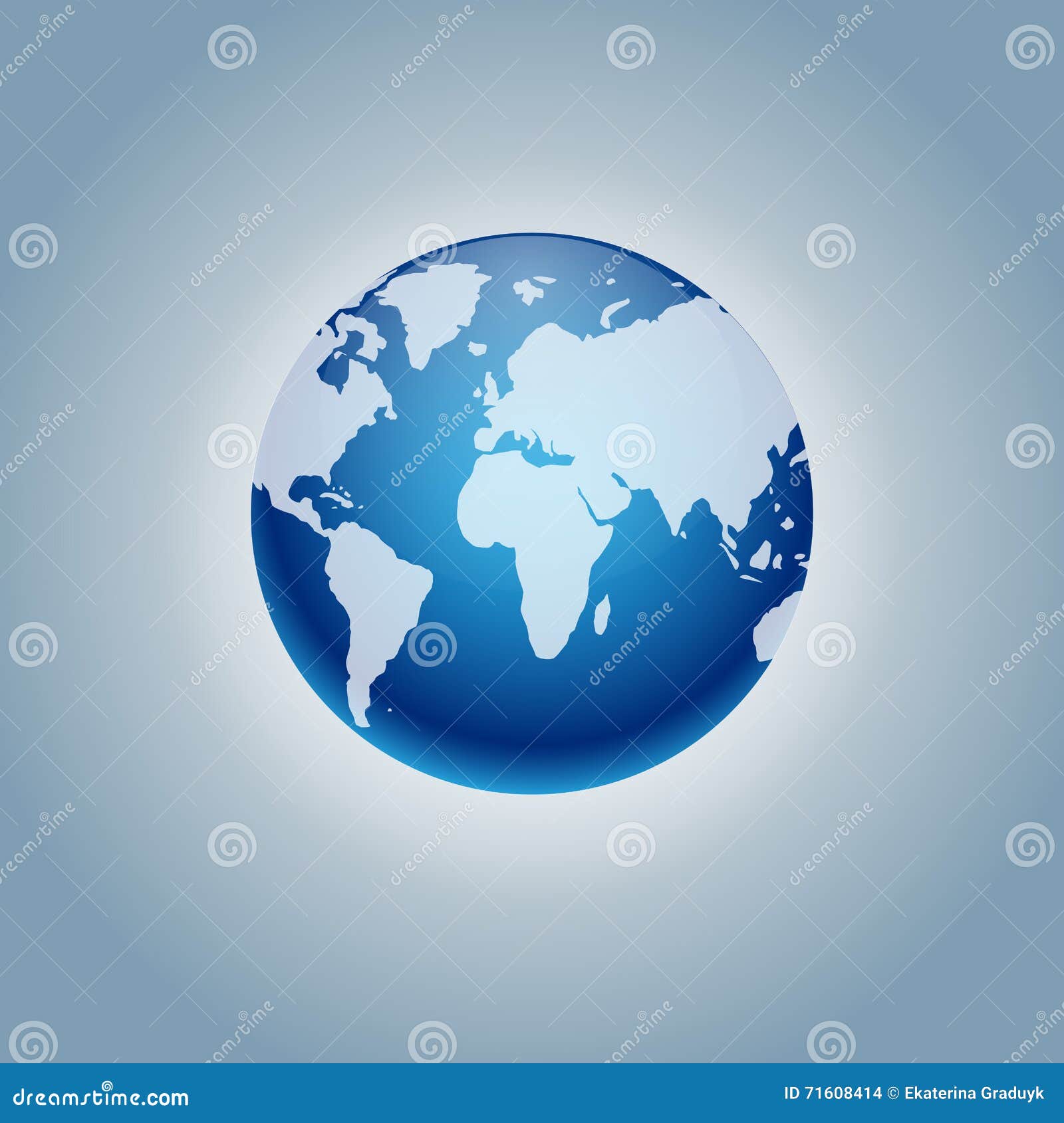 Vector Planet Earth Icon. Flat Planet Earth Icon Stock Vector ...