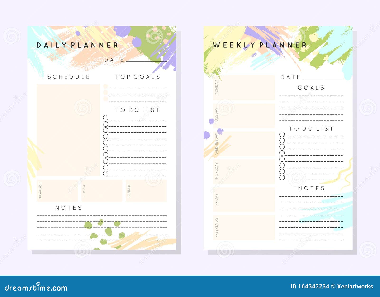 Vector planner templates stock vector. Illustration of business - 164343234
