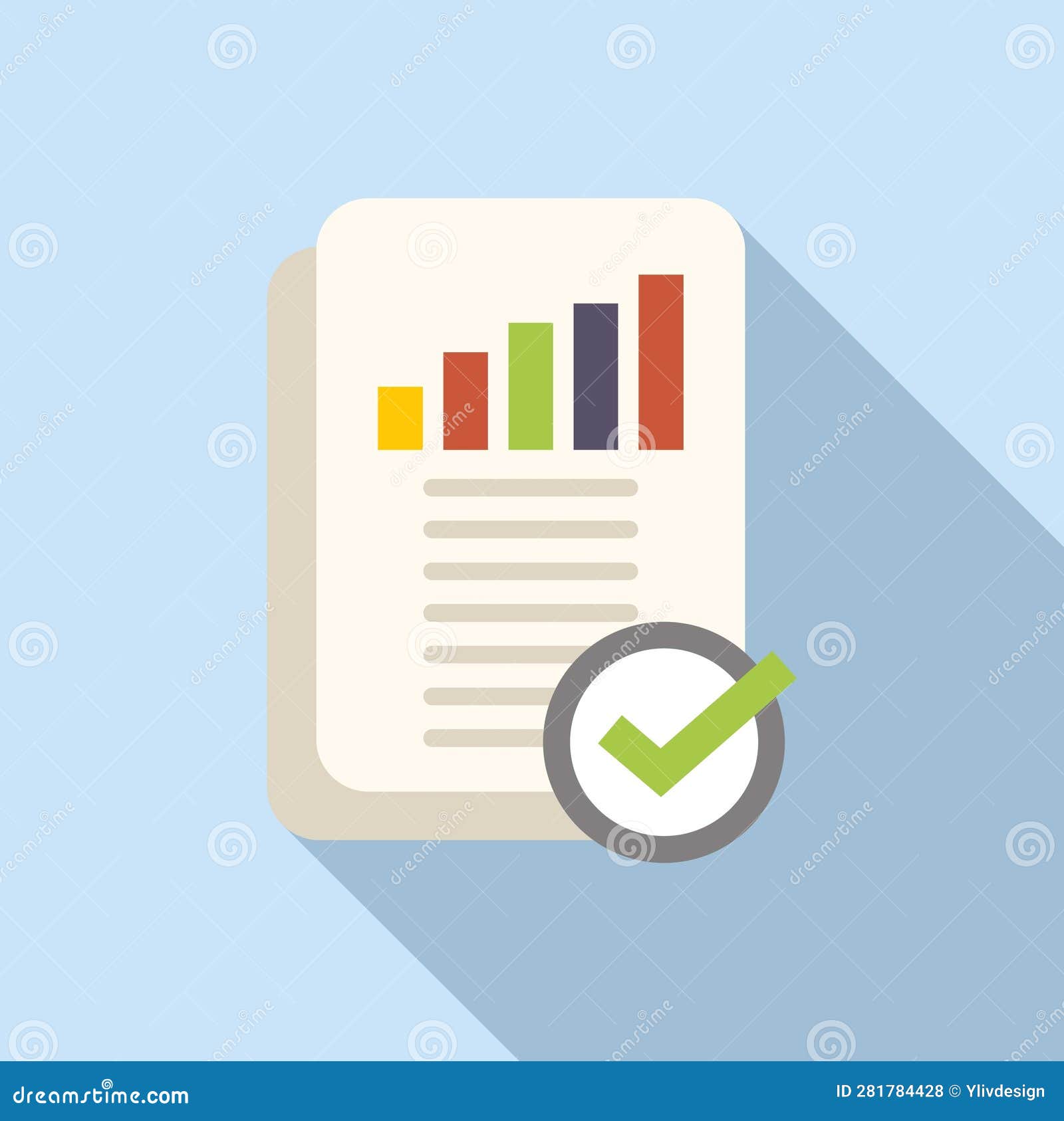 Vector Plano De Icono De Informe De Papel. Datos De Documento Stock de ...