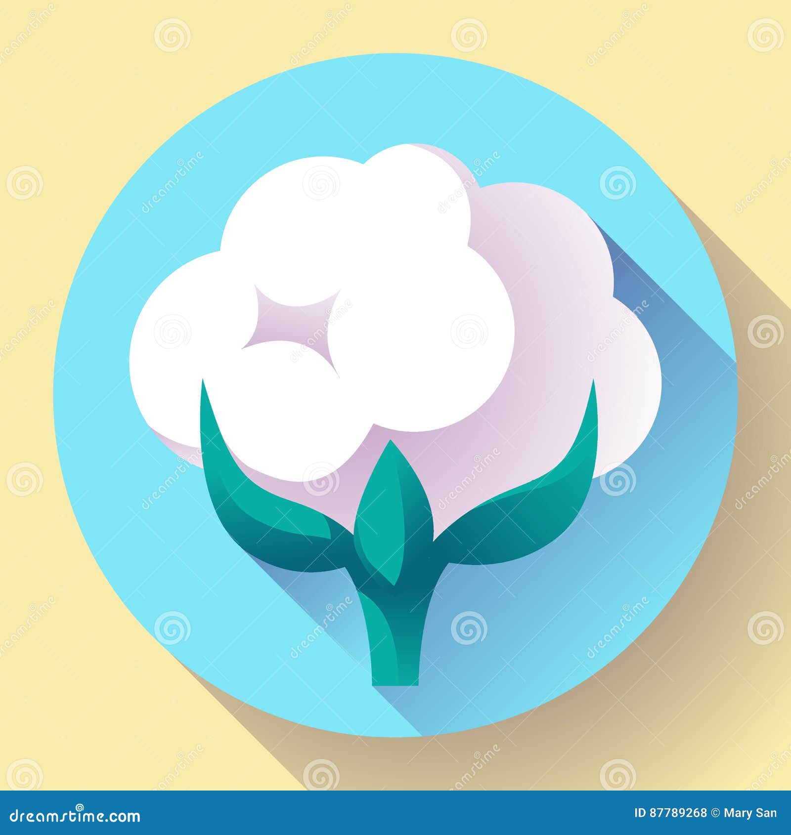 Vector Plano Del Icono Del Algodón Ilustración del Vector - Ilustración ...