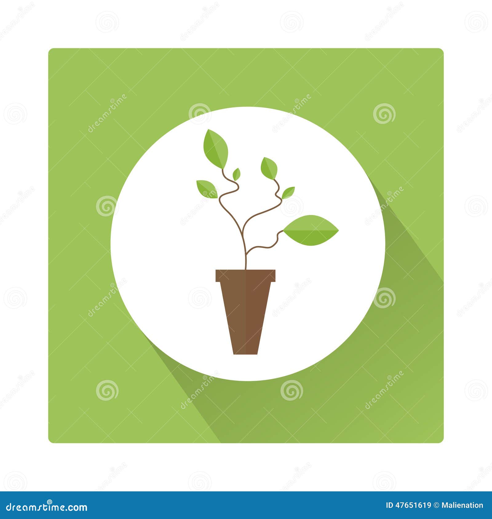 Vector Plant Green Icon Flat Stock Vector - Illustration of growing ...